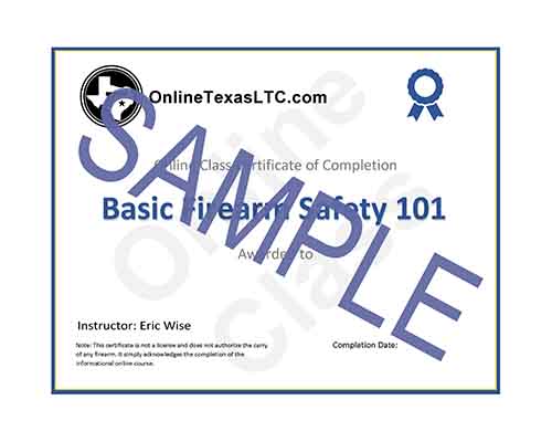 Off Duty Armory – Basic Firearm Safety 101 Class – Certificate of ...